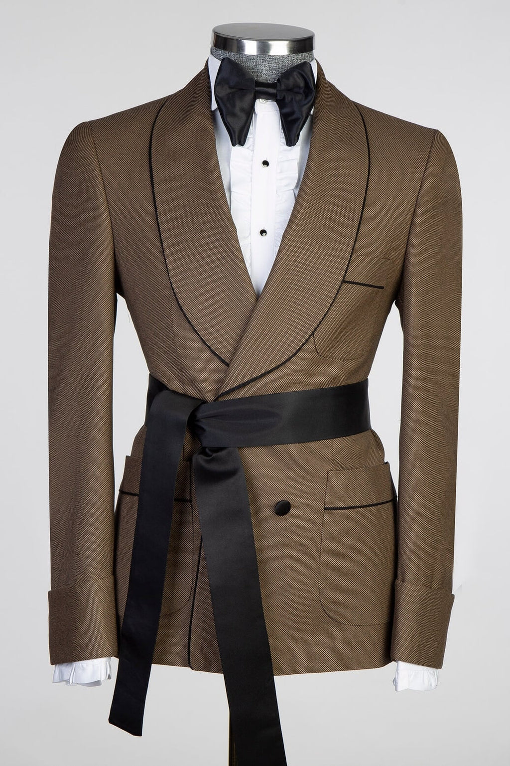 Latest Golden Brown Men's Formal Suit with Black Sash for Wedding ...